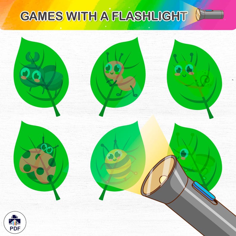 Large Insect-themed Activity Set for Kids | Games With Flashlight ...