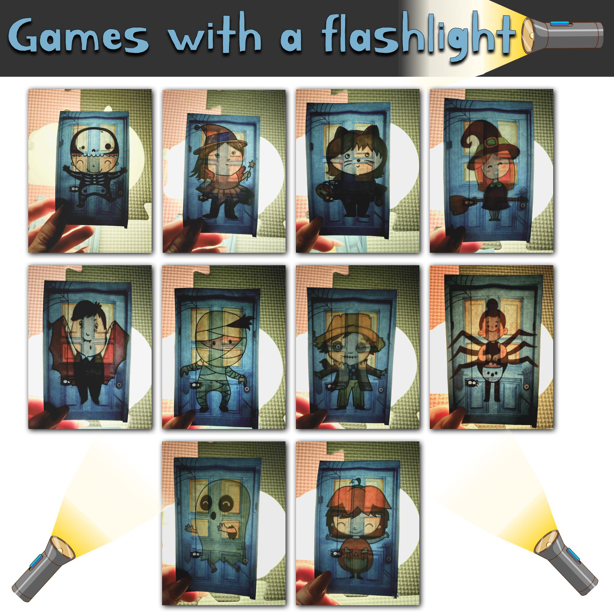 Halloween Flashlight Game | Printable PDF Peek-a-boo Doors | Fun ...