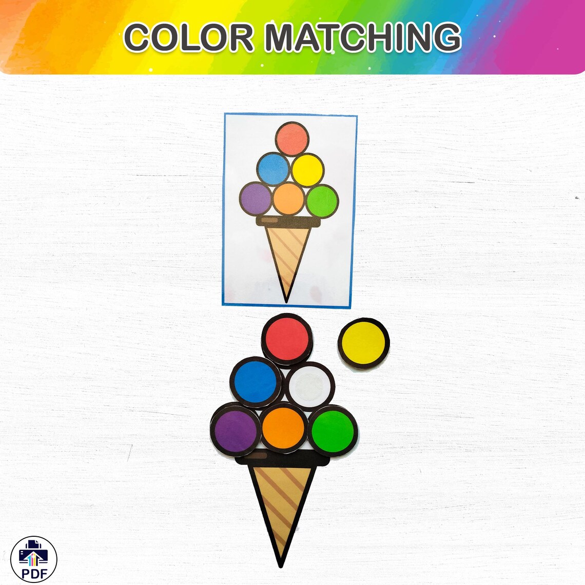 Build an Ice Cream Game for Kids | Printable Color Matching Activity ...