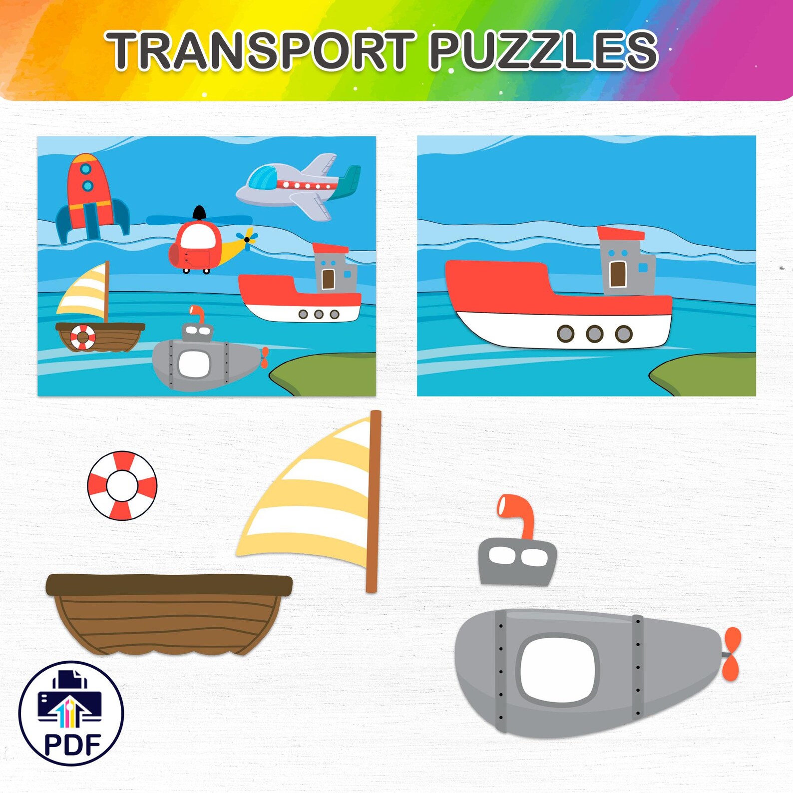 Big Transport Busy Book – Educational Printable for Kids | Vehicle ...