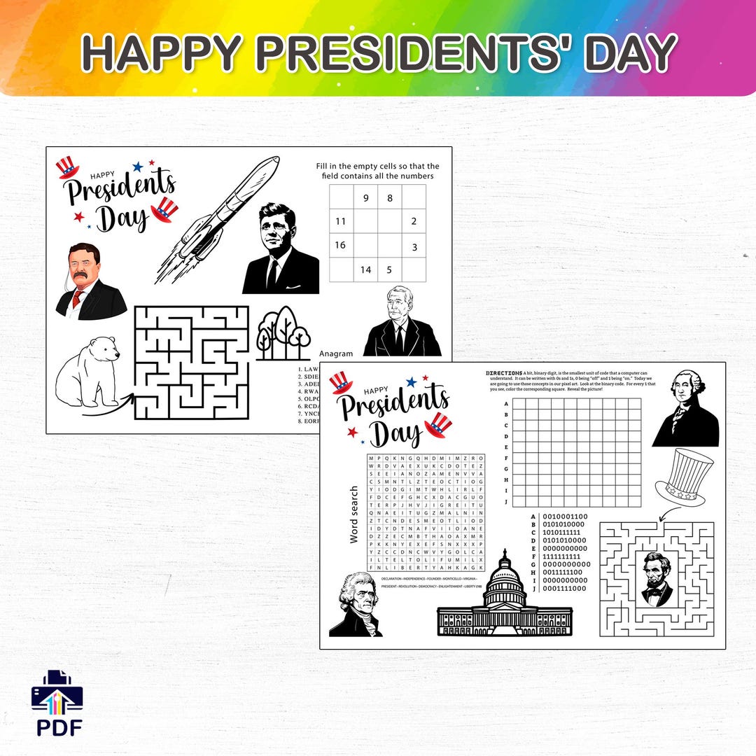 Presidents Day Activity for Classroom or Homeschool, Educational ...