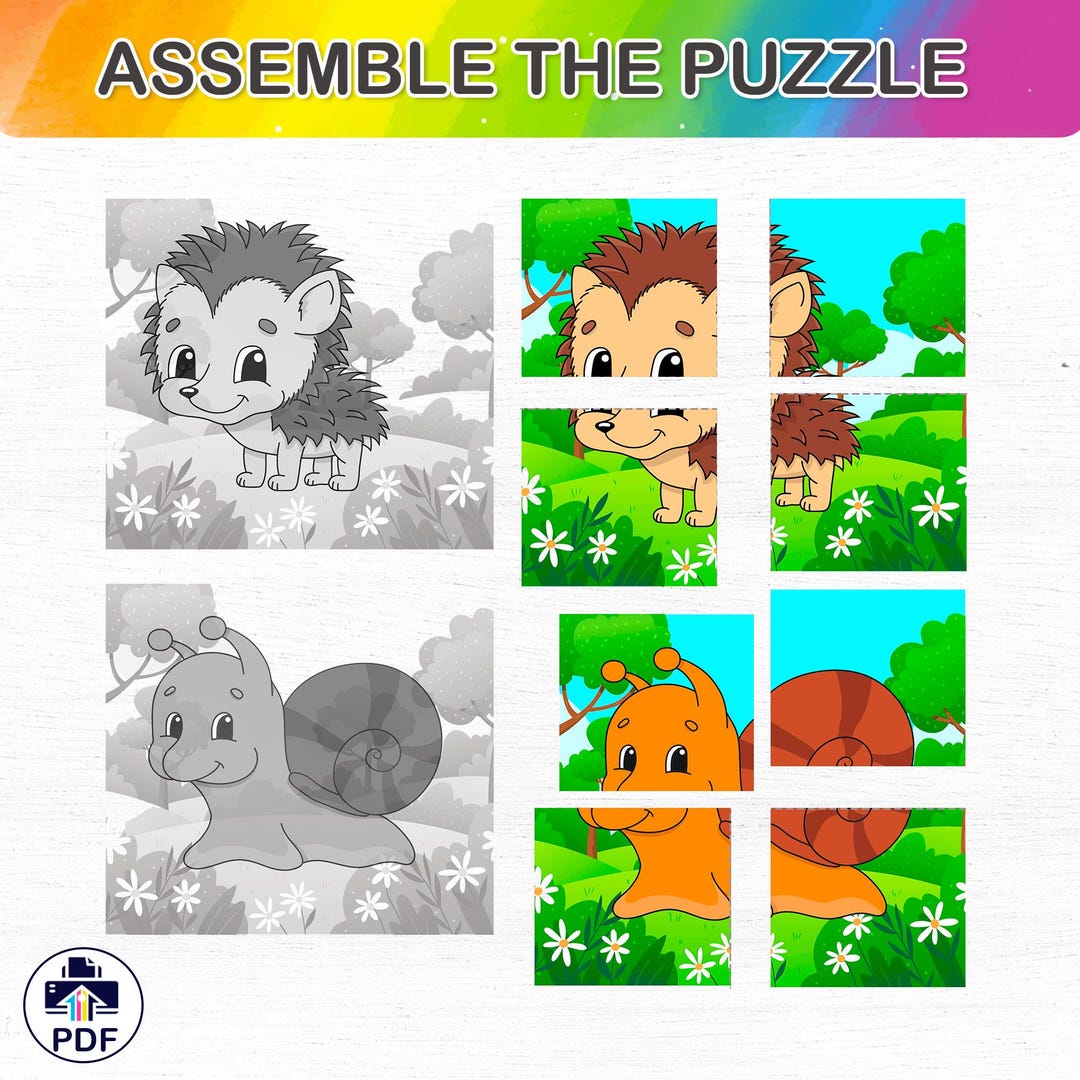 Match the Animal Halves – Fun Animal Puzzle Game | PDF Printable for ...