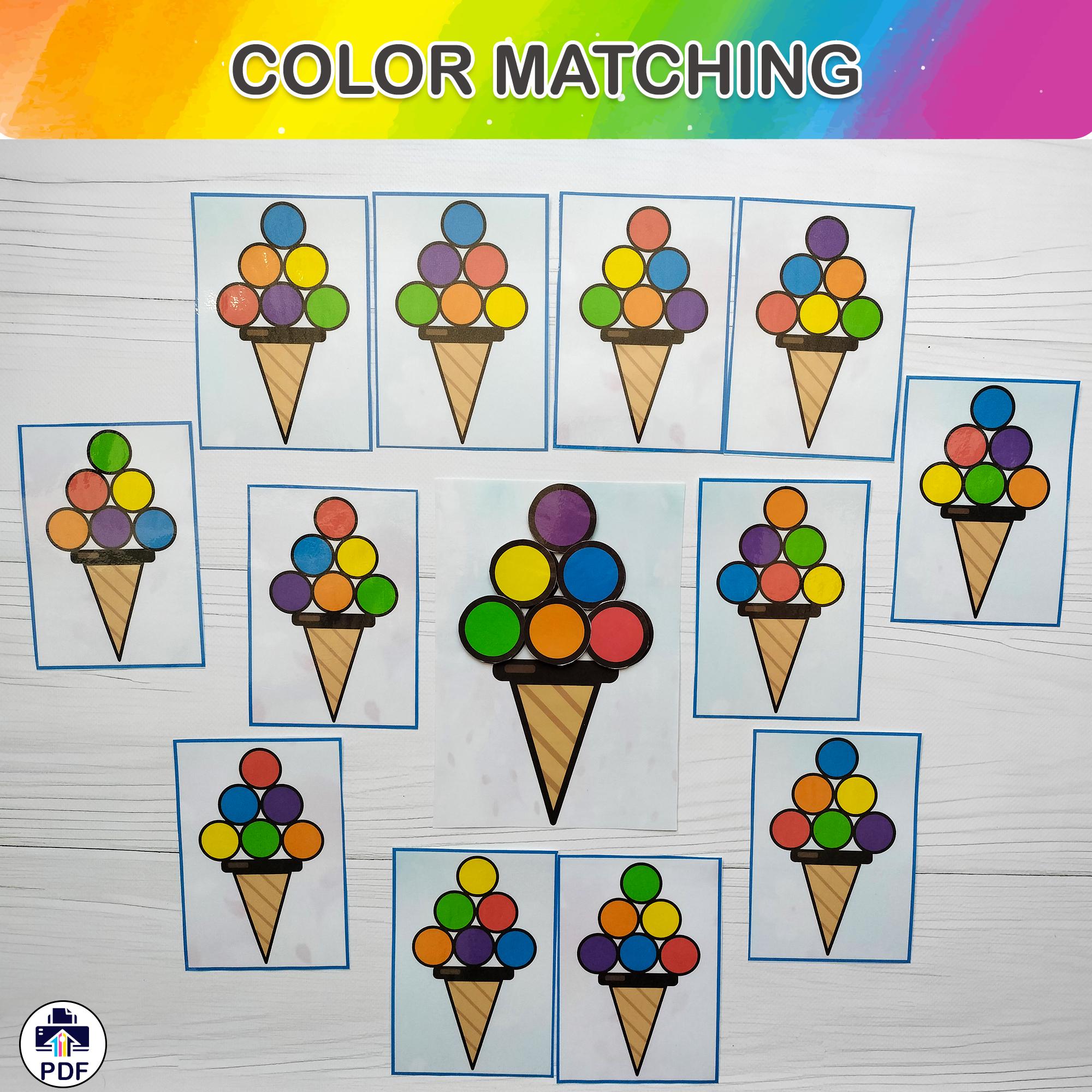 Build an Ice Cream Game for Kids | Printable Color Matching Activity ...