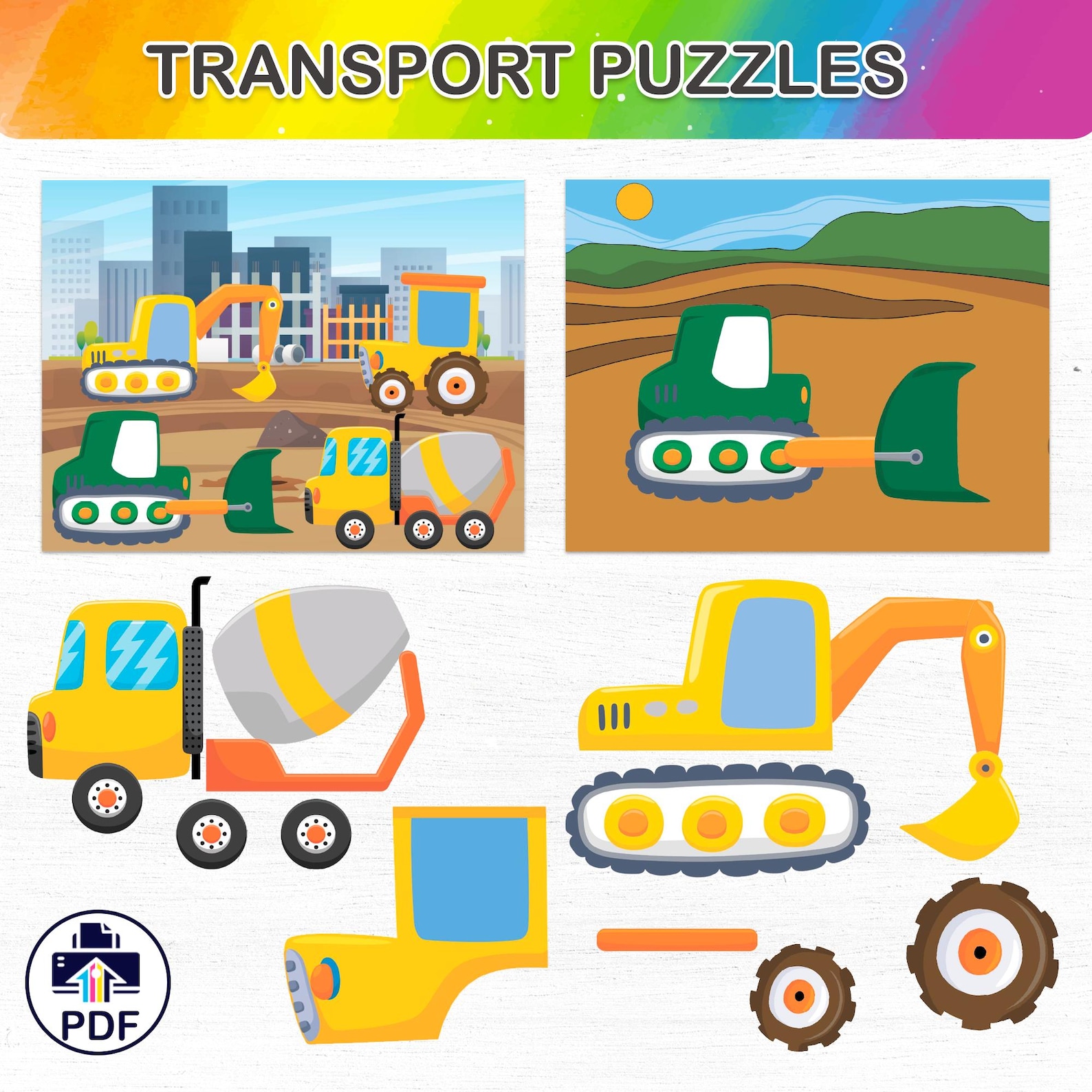 Big Transport Busy Book – Educational Printable for Kids | Vehicle ...