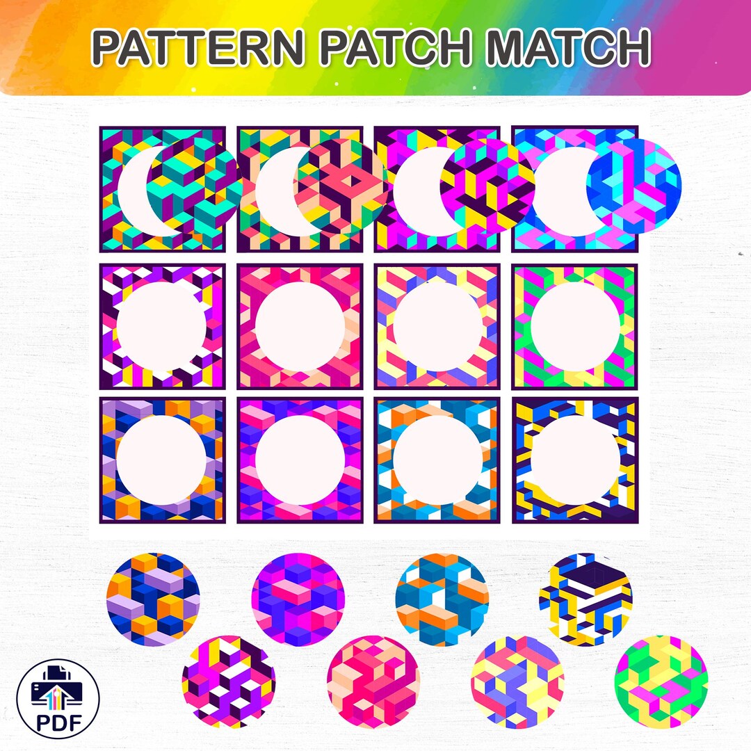 Pattern Patch Match Game | Printable PDF for Kids | Preschool ...
