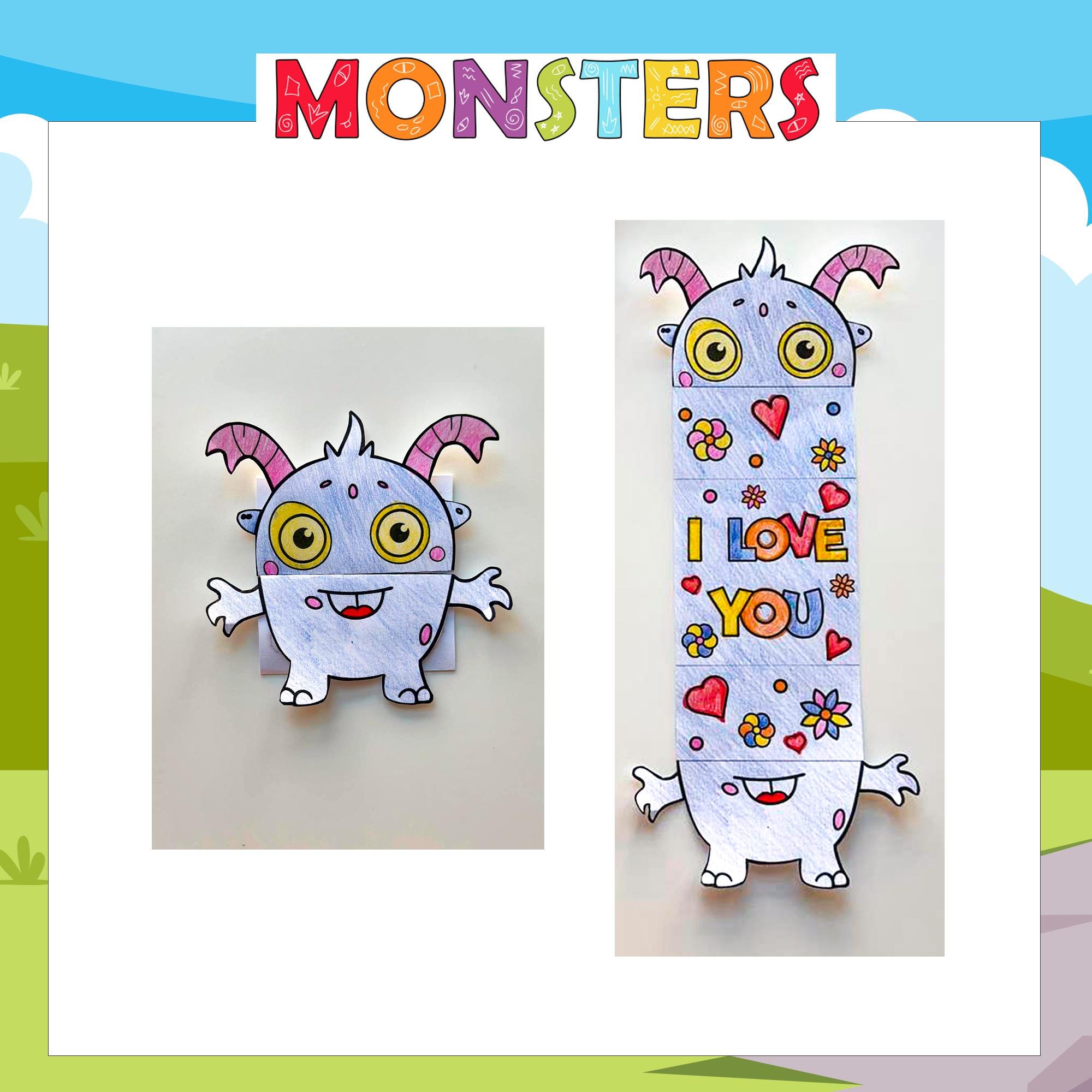 Monster Coloring Puzzle | Assemble Color Monsters | Monster Activity ...