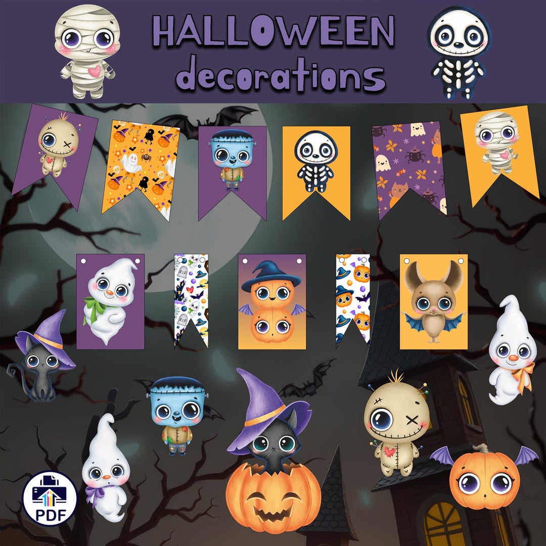 DIY Halloween Cutout Decorations for Kids | Printable Decor (PDF ...