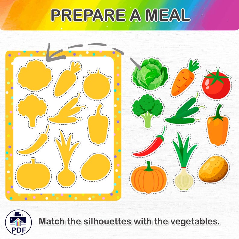 Printable Play Food Game Prepare a Meal With Velcro PDF Educational ...