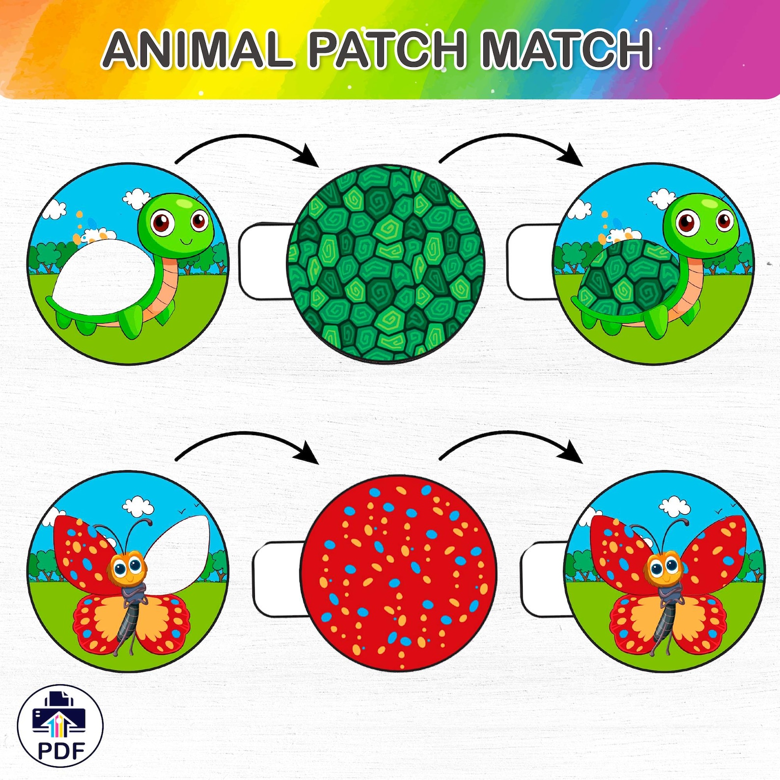 Animal Color Match Game - Printable PDF Puzzle for Kids | Learn Animal ...
