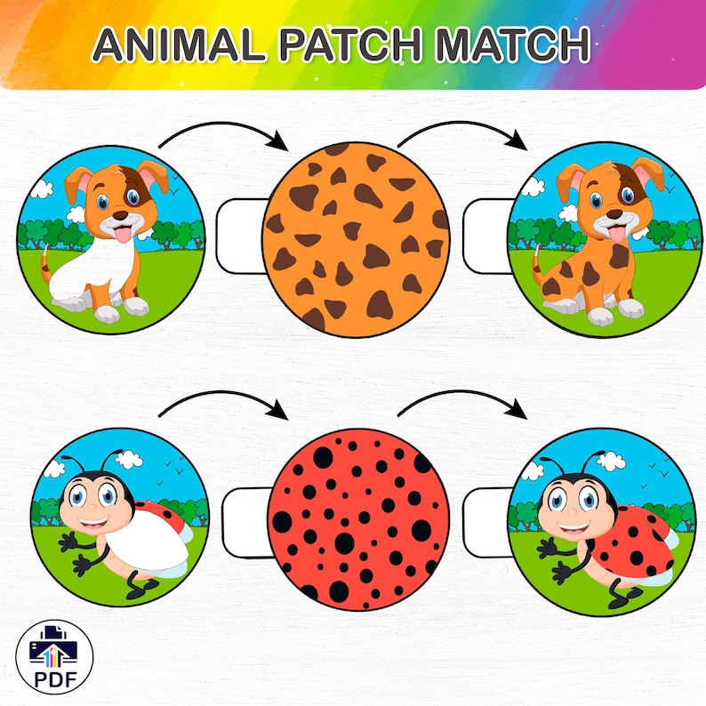 Animal Color Match Game - Printable PDF Puzzle for Kids | Learn Animal ...