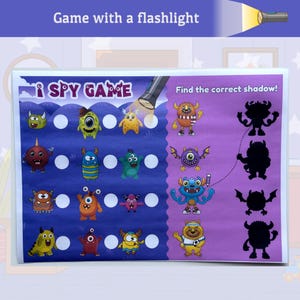 Monster Game With Flashlight - Fun Printable PDF for Kids - DIY ...