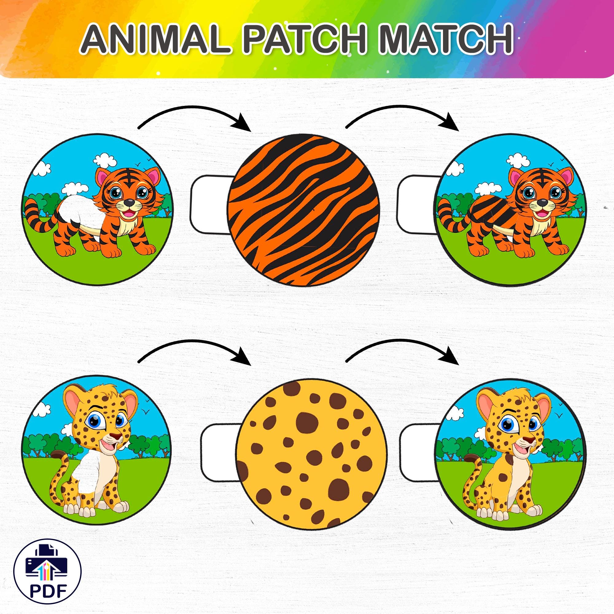 Animal Color Match Game - Printable PDF Puzzle for Kids | Learn Animal ...
