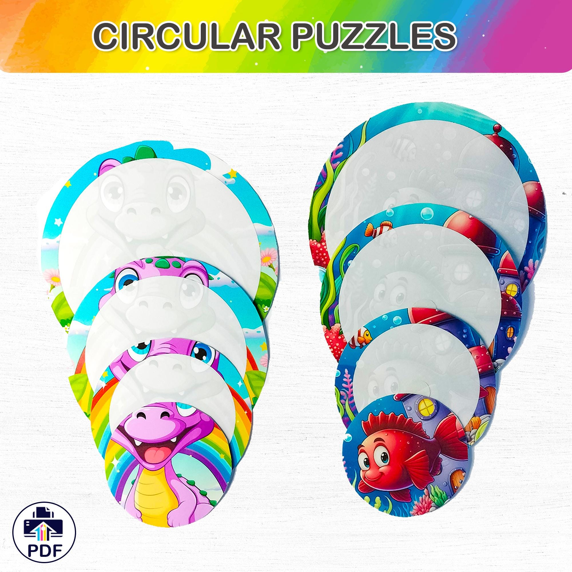 Circle Puzzles for Preschoolers - Printable PDF Layering Puzzles | 15 ...