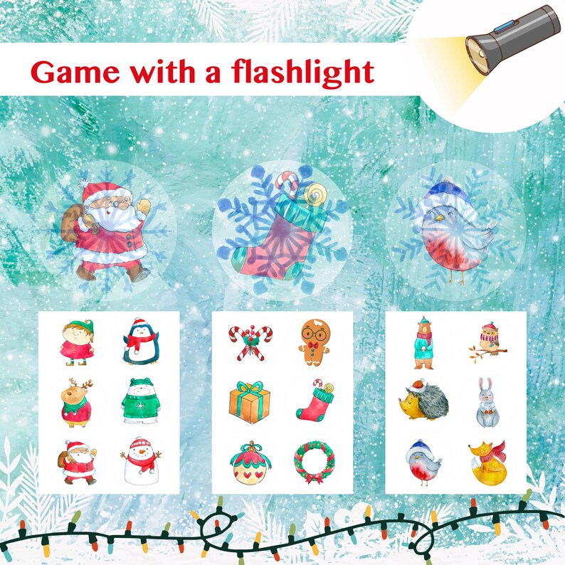 Christmas Flashlight Game for Kids Peek Behind the Snowflakes Fun PDF ...