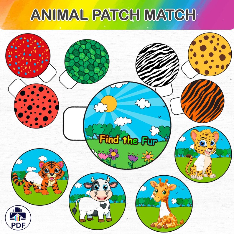 Animal Color Match Game - Printable PDF Puzzle for Kids | Learn Animal ...