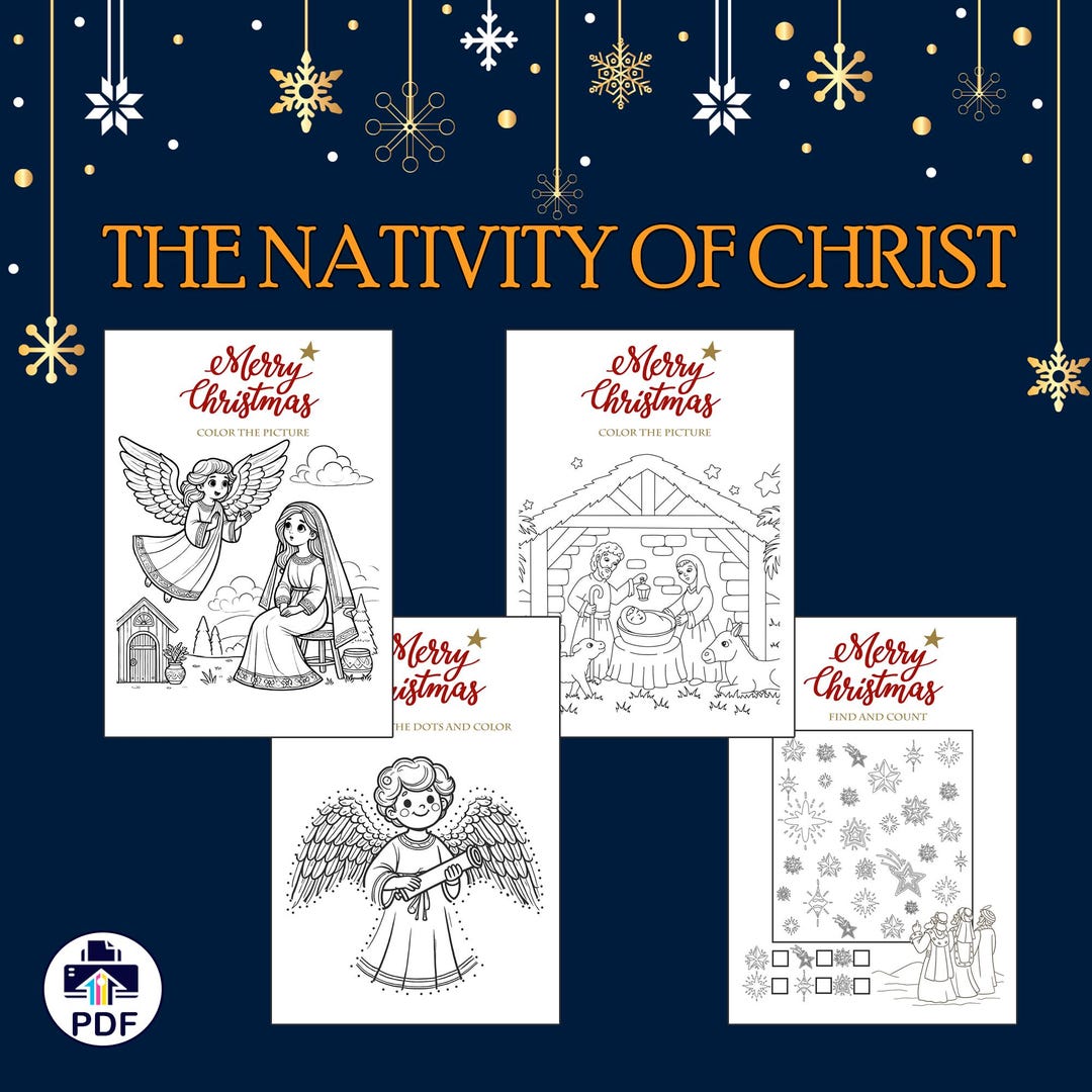 Printable Activity Sheets for Kids - "the Birth of Christ" | Coloring ...