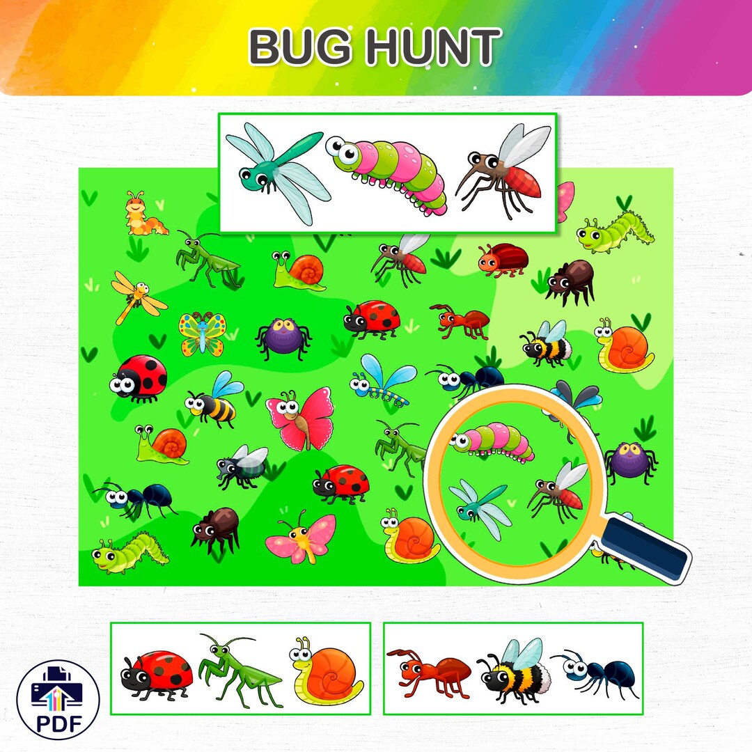 Bug Hunt Matching Game: Printable Insect Activity (PDF) - Etsy