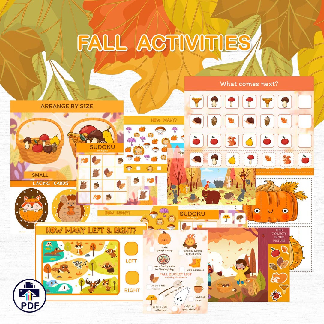Seasonal Study Set for Fall Fun | Large Fall Activity Bundle for ...
