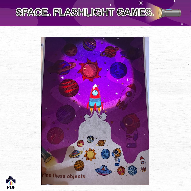 Space Adventure Flashlight Game - Printable PDF | Find Hidden Space ...
