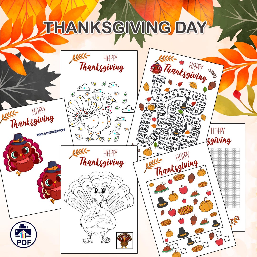 Thanksgiving Activity Pack for Kids | Kids Thanksgiving Crafts Bundle ...