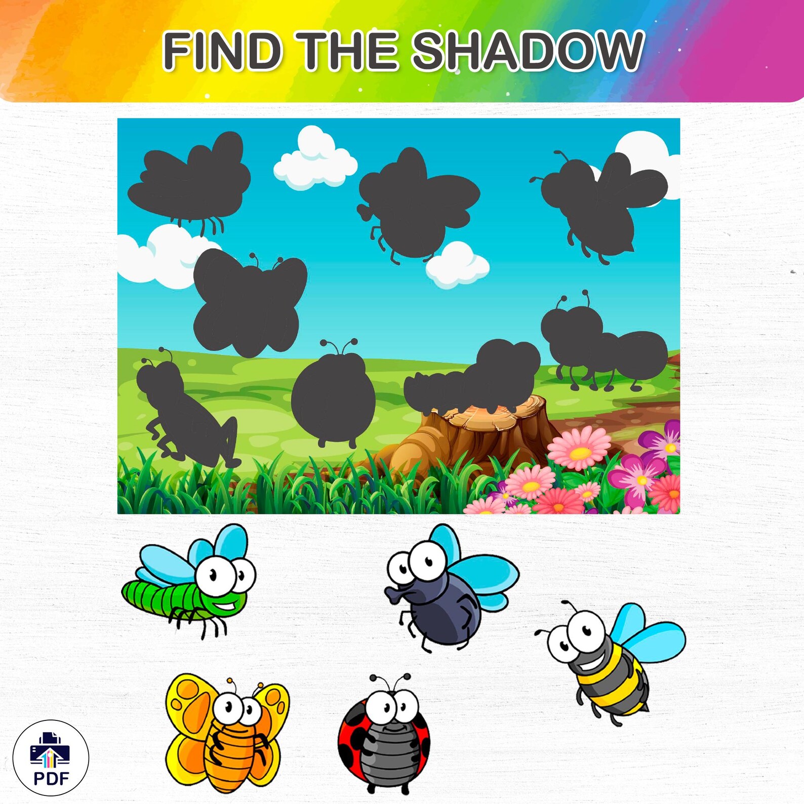 Large Insect-themed Activity Set for Kids | Games With Flashlight ...