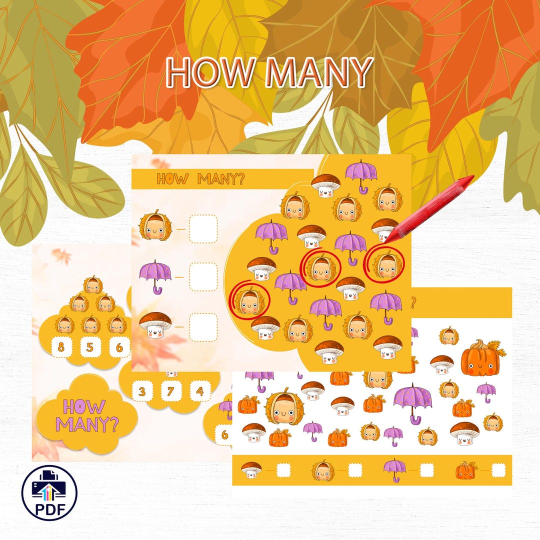 Fall Counting Puzzles for Kids - Autumn-themed Math Activities ...