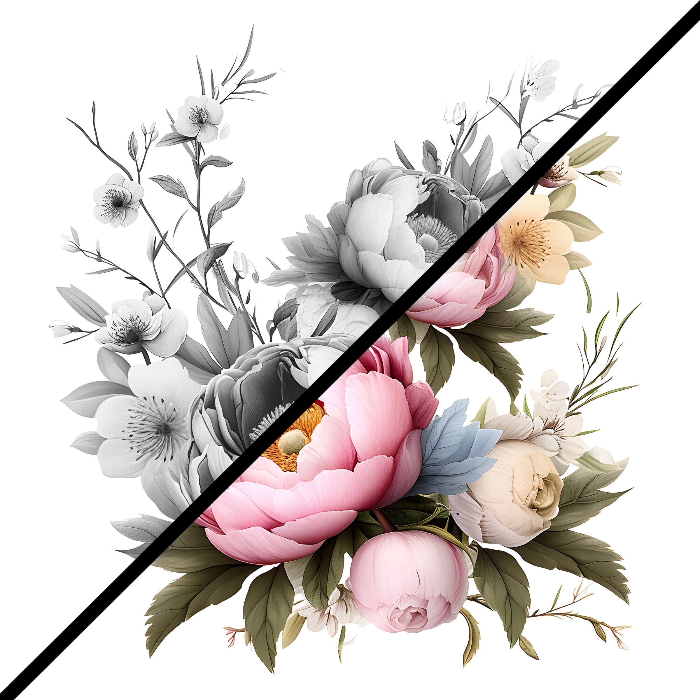 10 Spring Flower Clusters Coloring for Grownups Digital Downloads - Etsy