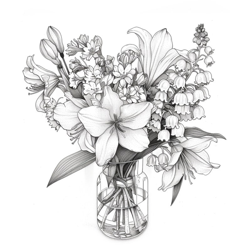 68 Spring Flowers Coloring Book for Adults Printable Coloring Pages - Etsy