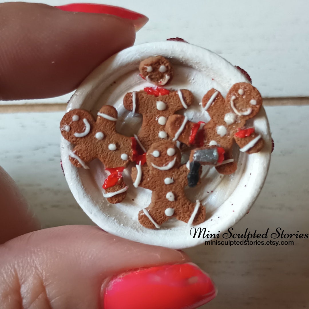 Scary One of a Kind 1:12 Scale Miniature Bloody Christmas Gingerbread ...
