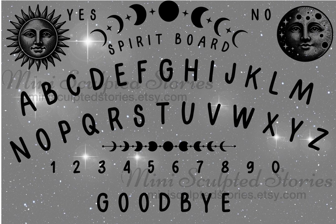 Dollhouse Miniature Sun Moon Ouija Board Instant Digital Download | PNG ...