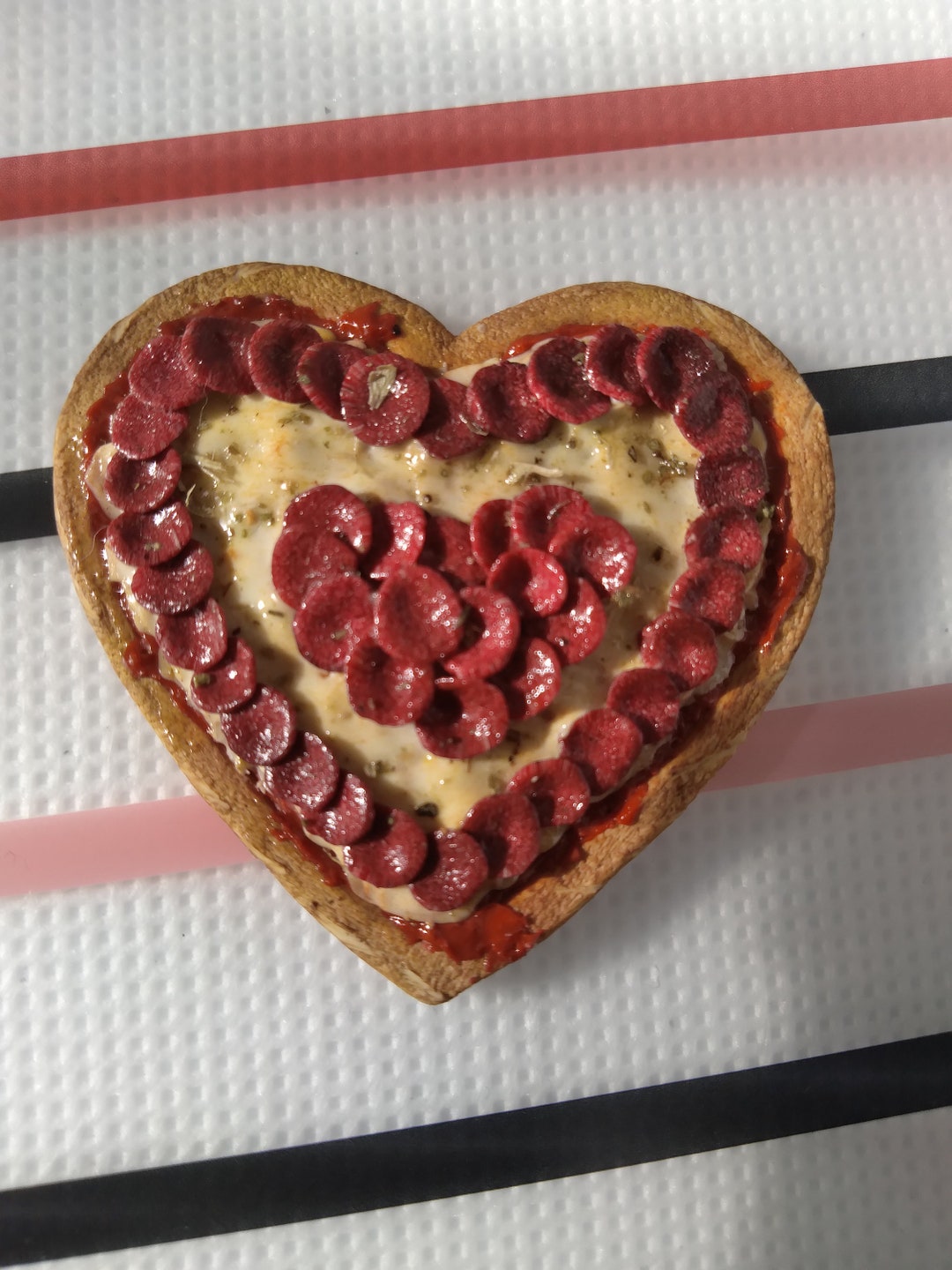 Quirky Miniature Heart Shaped Pepperoni Pizza | One of a Kind Handmade ...