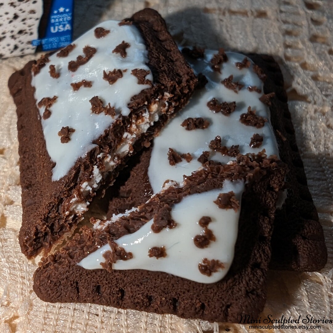 Miniature Cookies and Cream Toaster Pastry: Handmade Polymer Clay Food ...