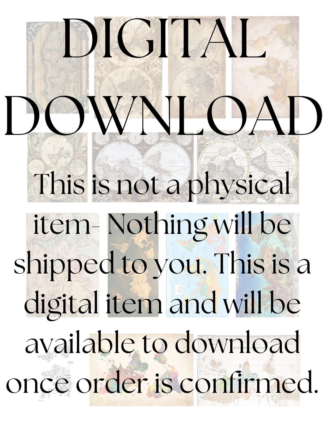 Instant Digital Download Dollhouse Miniature World Maps Wall Decoration ...