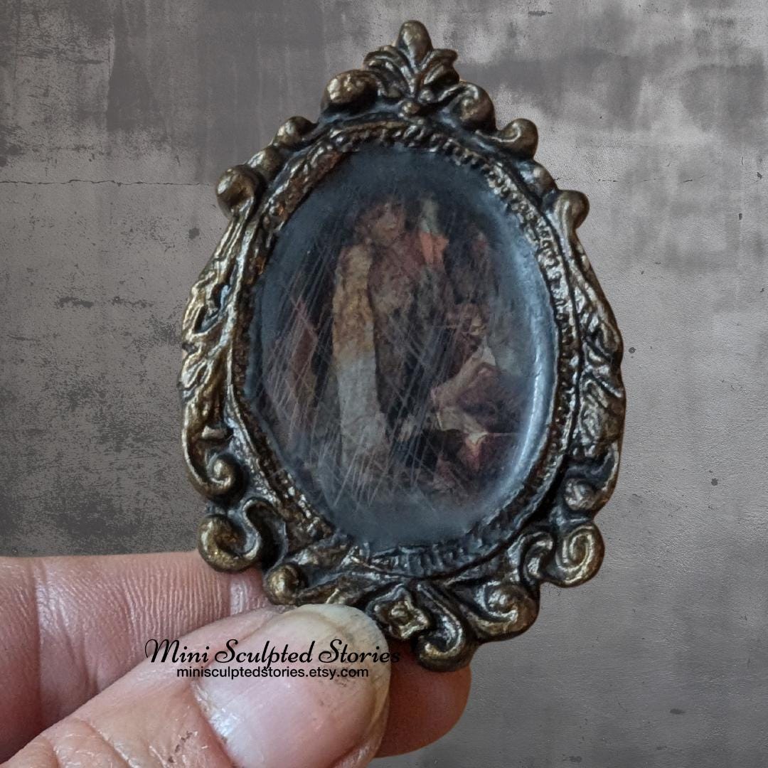 Eerie Miniature Aged and Dusty Picture Frame for Spooky, Abandoned and ...