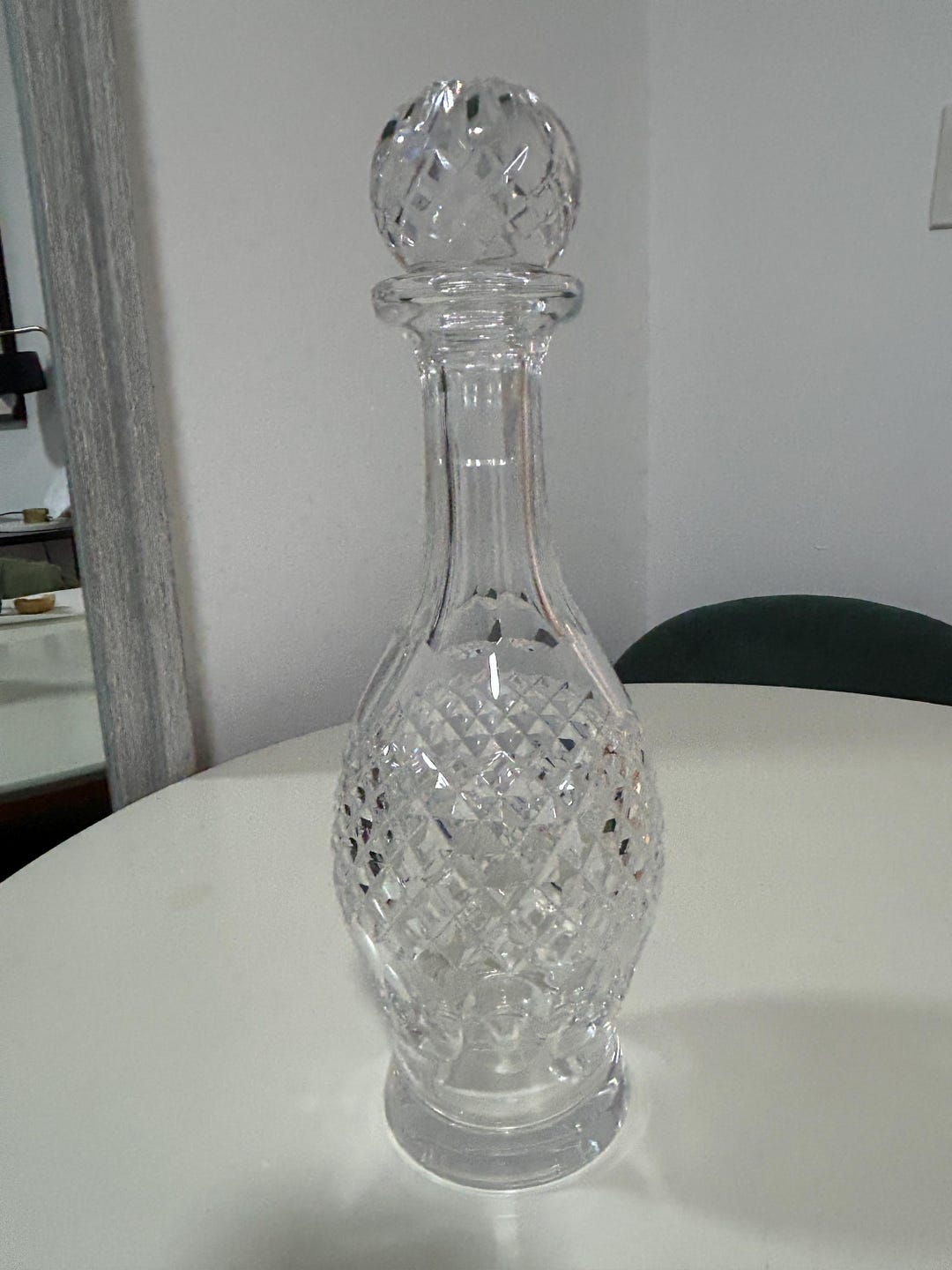 WATERFORD CRYSTAL "colleen" Pattern Short Stem Wine Decanter W/ Stopper ...