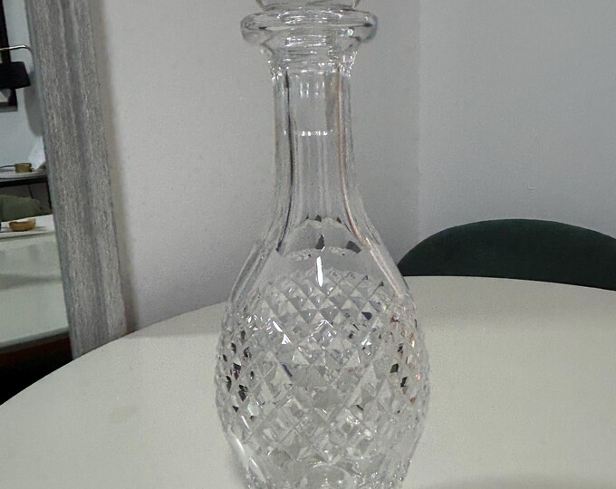 WATERFORD CRYSTAL "colleen" Pattern Short Stem Wine Decanter W/ Stopper ...