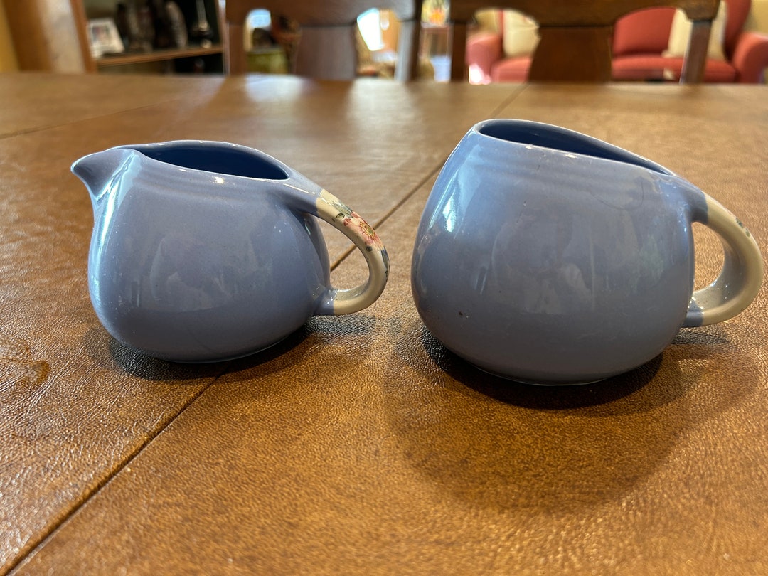 Hall Rose Parade Blue Superior Quality Kitchenware #1259 Cream & Sugar ...