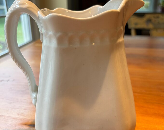 Antique John Maddock & Sons White Ironstone Pitcher Embossed England ...