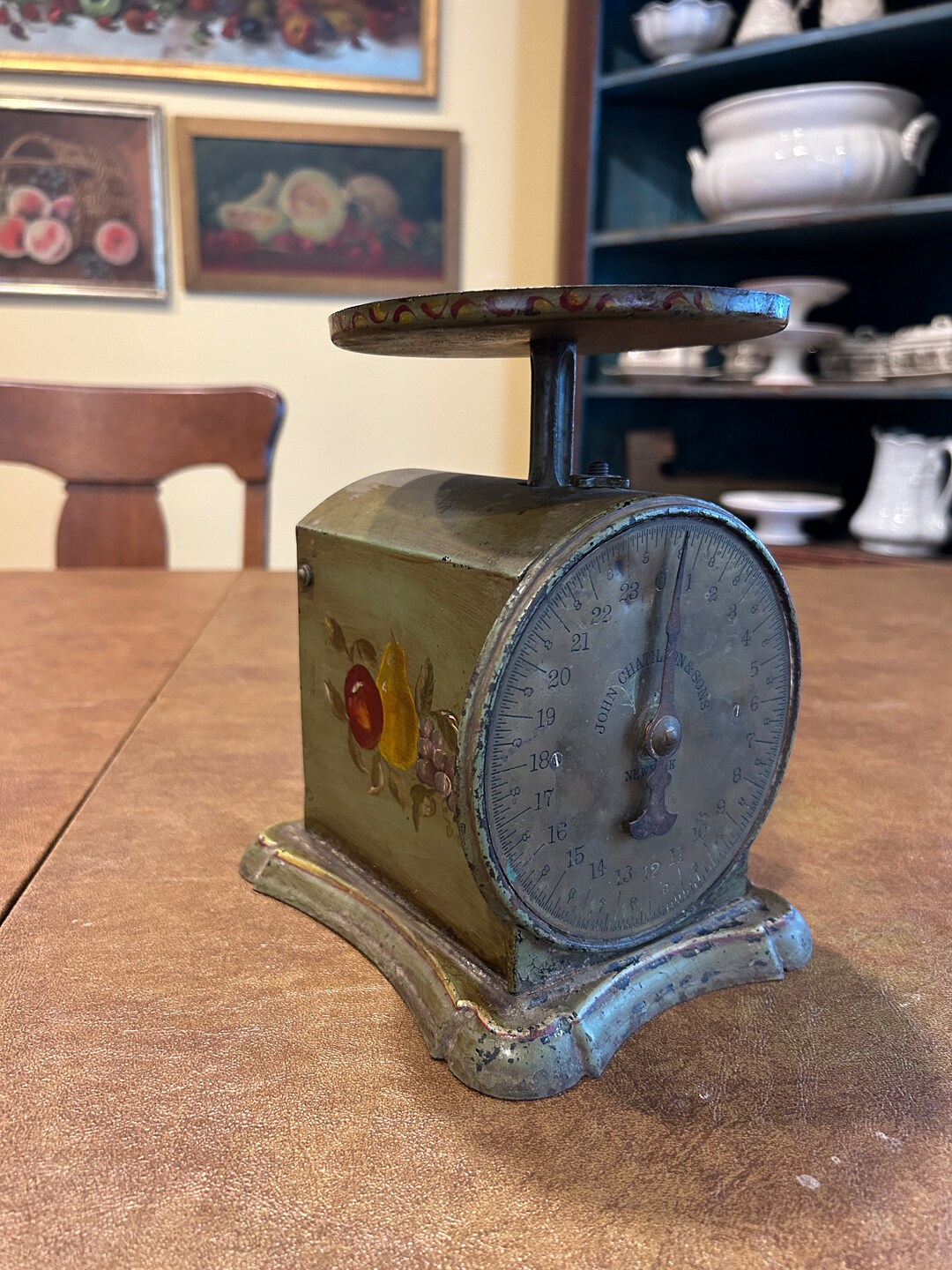 John Chatillon & Sons Antique Cast Iron Scale Brass Face Scale Painted ...