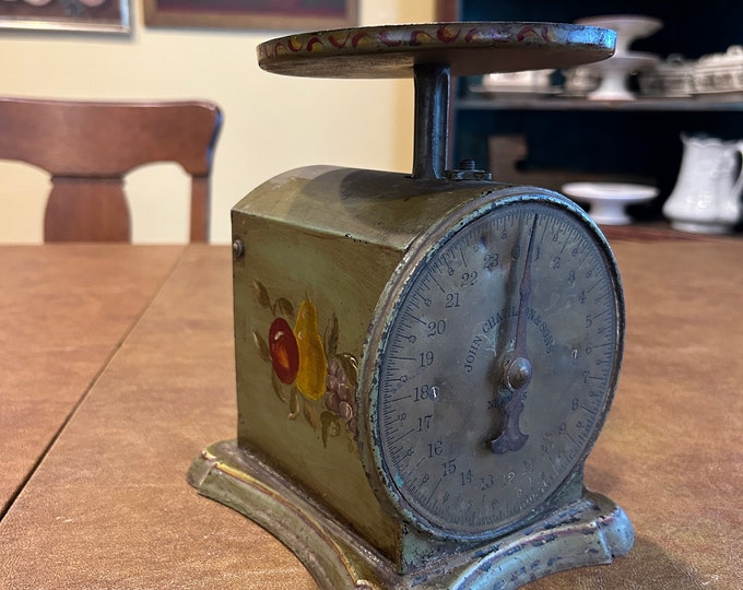 John Chatillon & Sons Antique Cast Iron Scale Brass Face Scale Painted ...