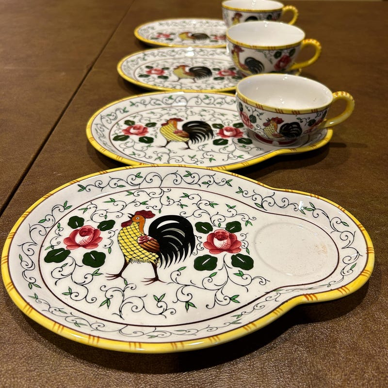 Rooster and Roses - Etsy