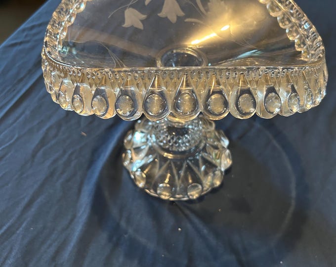 Elegant & HTF EAPG Antique Pedestal Dish Reverse Torpedo Bulls Eye ...