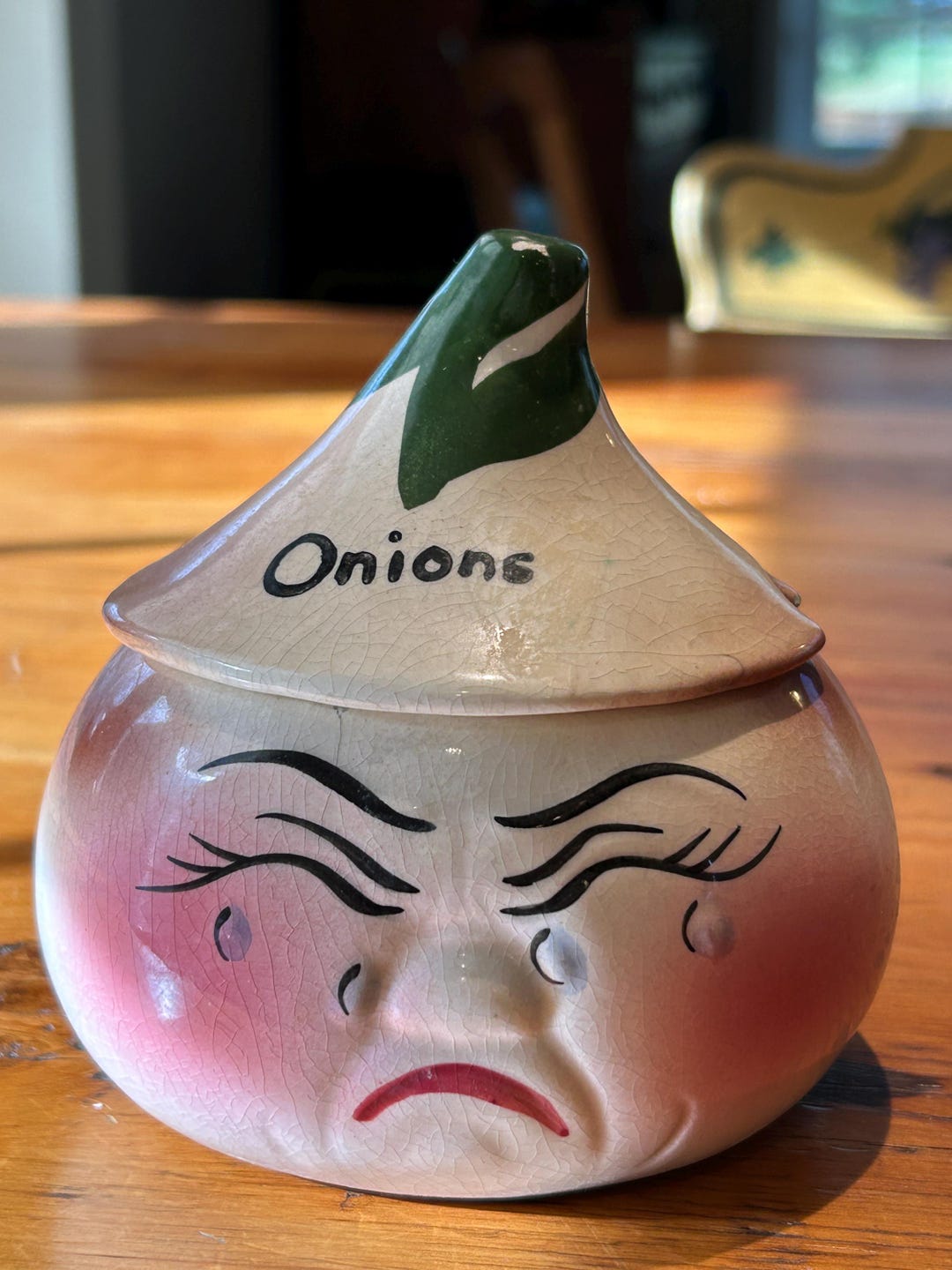 Vintage Deforest of California Hand Painted Garlic Jar Lid Kitsch ...