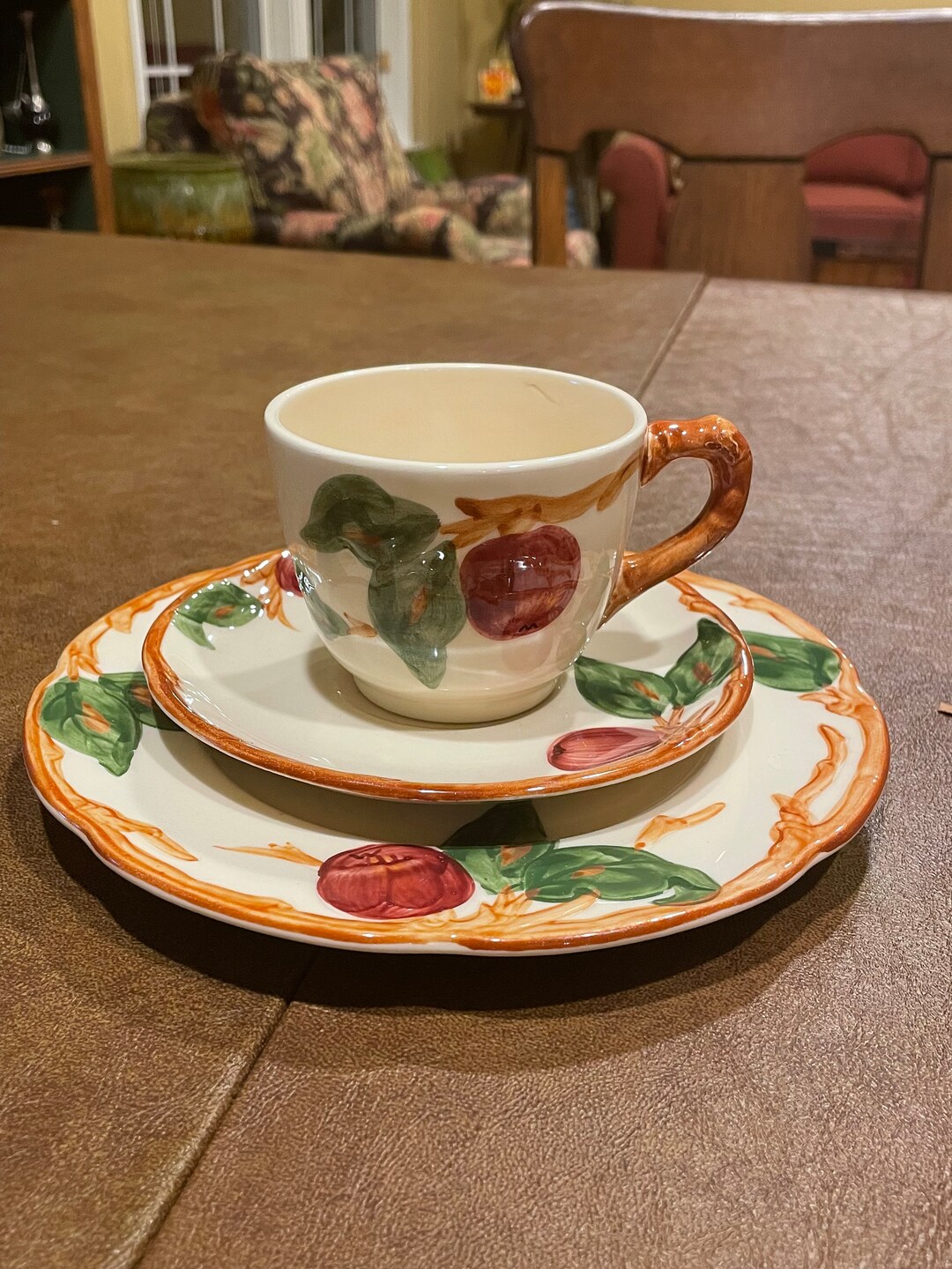 Franciscan Apple TRIO Cup Saucer Dessert Plate EXC - Etsy