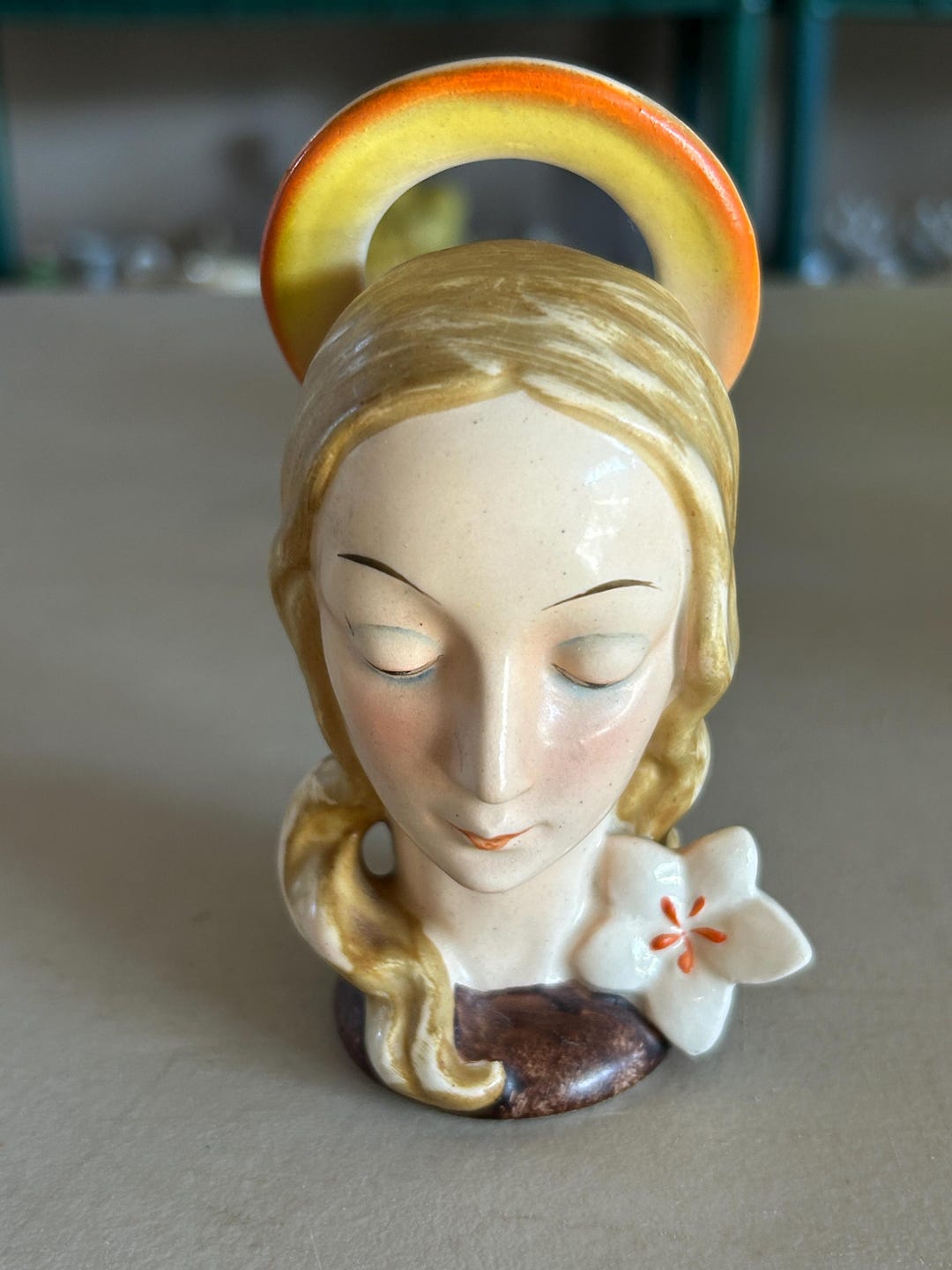 HTF Hummel Goebel HM52 Reinhold Unger Madonna Bust With Halo and Lily ...