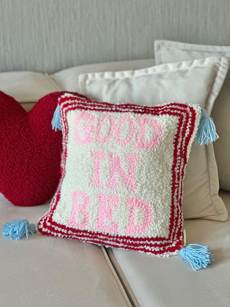 Good in Bed Punch Needle Pillow Cover - Etsy Australia