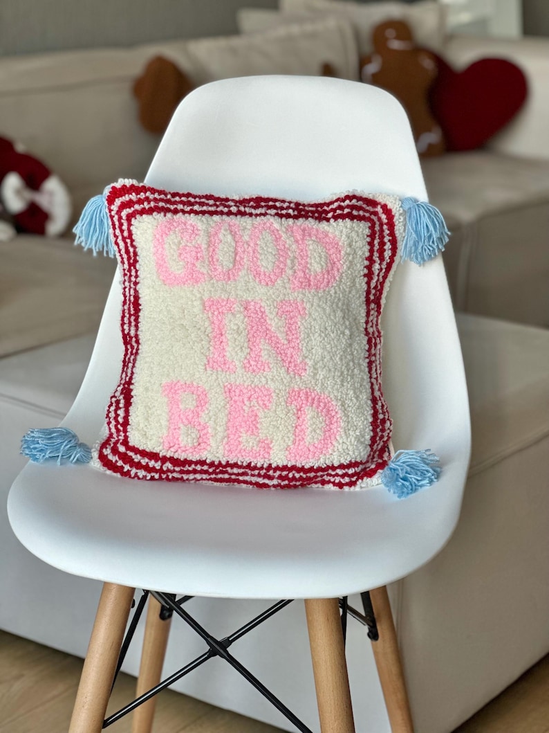 Good in Bed Punch Needle Pillow Cover - Etsy Australia