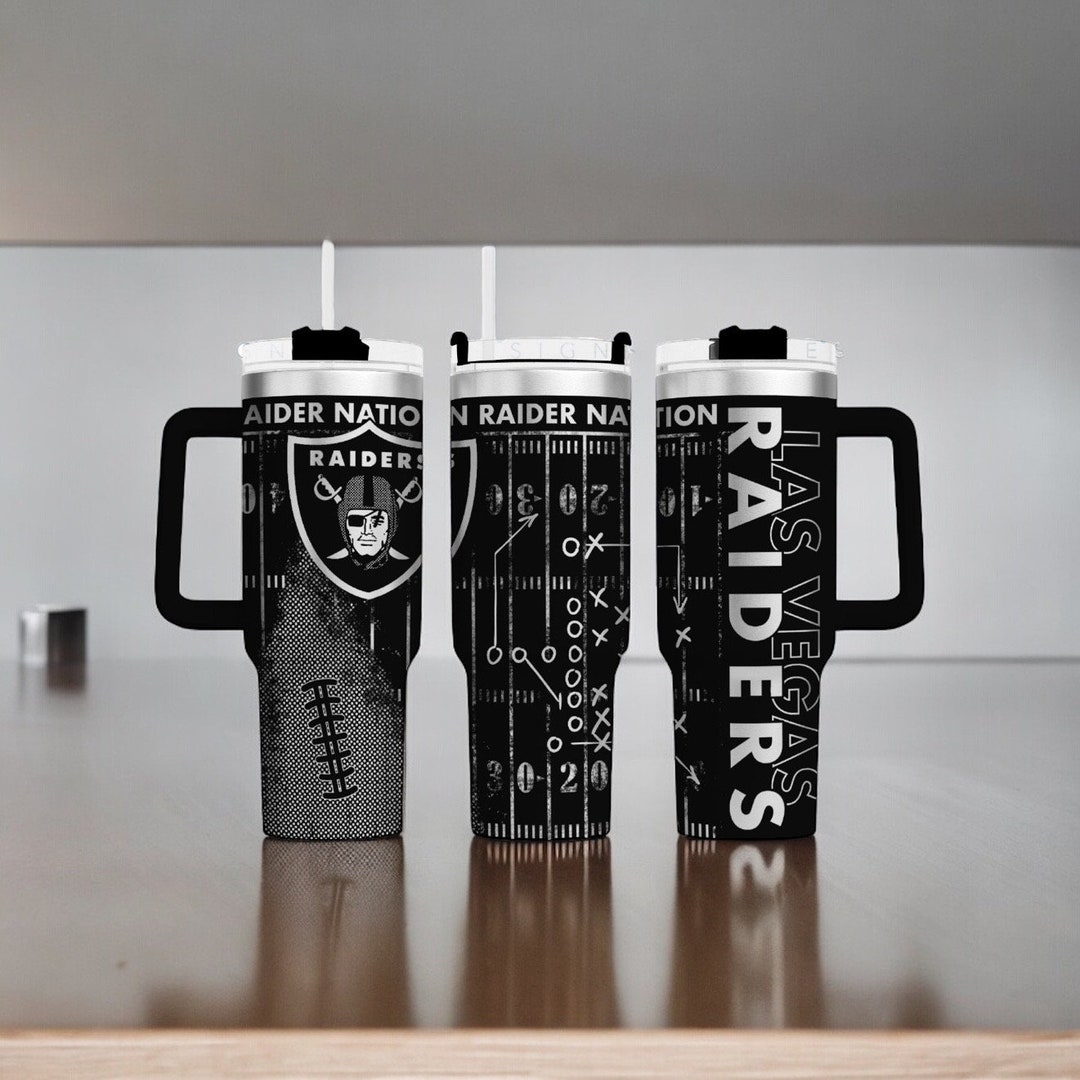 Las Vegas Raiders 40oz Tumbler - Laser Engraved Stainless Steel Cup - Etsy