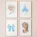 Set of 4 Frozen Wall Art Print, Princess Wall Art, Princess Poster ...
