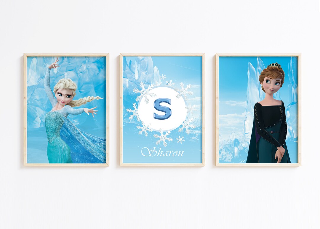 Set of 3 Custom Frozen Nursery Wall Art Print, Personalized Name Frozen ...